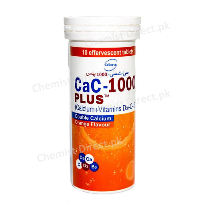 Cac 1000 Plus Orange Flavour 10 Tab – ChemistDirect.pk