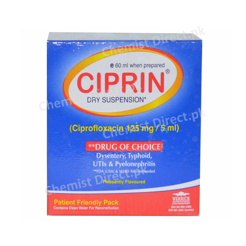Ciprin Suspension 125mg/5ml 60ml – ChemistDirect.pk