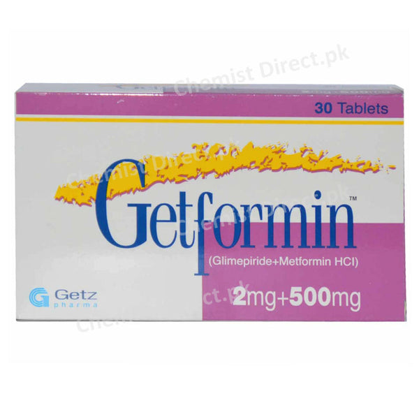 Getformin 2mg/500mg Tablet – ChemistDirect.pk