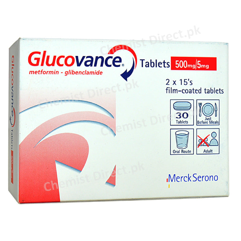 Glucovance 500mg/5mg Tablet – ChemistDirect.pk